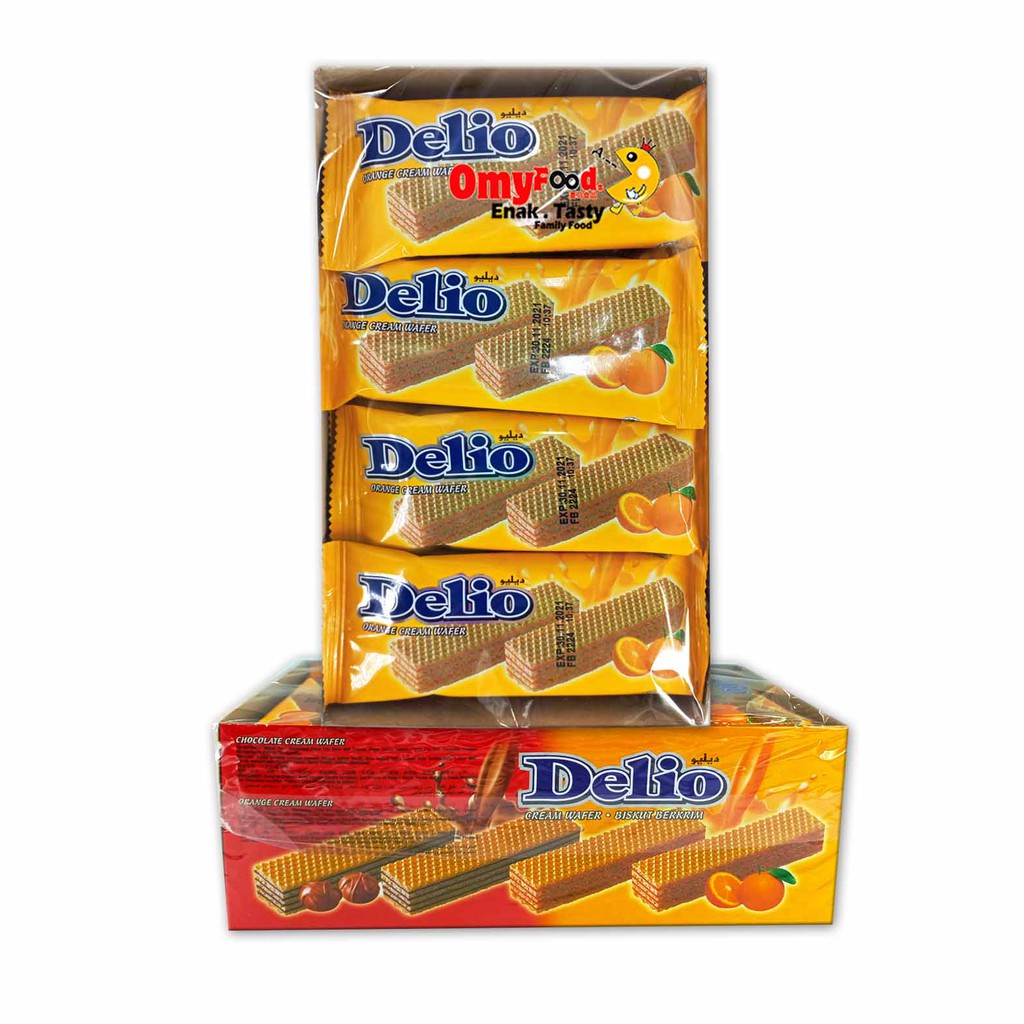 16g x 24pcs Delio Cream Wafer [Chocolate / Strawberry / Milk / Orange ...