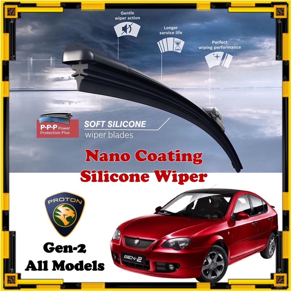 Proton Gen-2 - Nano Coating Soft Silicone Car Wiper Blades - 1 Pair ...