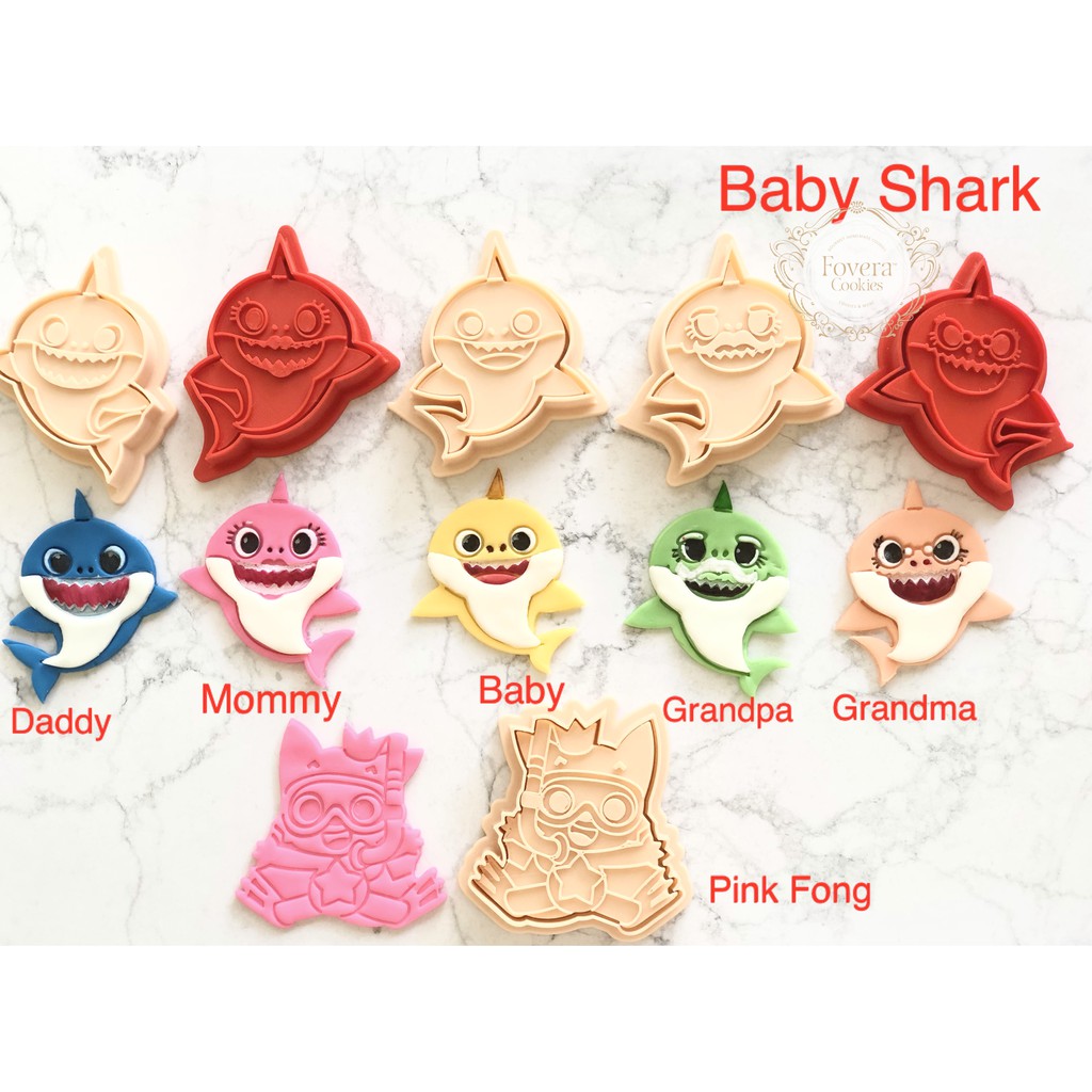 Cookie CUTTER Baby Shark. Baby SHARK Fondant cutter | Shopee Malaysia