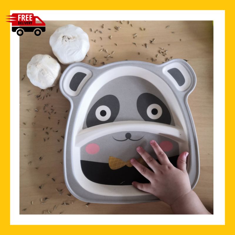 cute panda baby plate (pinggan comel bayi dan kanak kanak) | Shopee ...