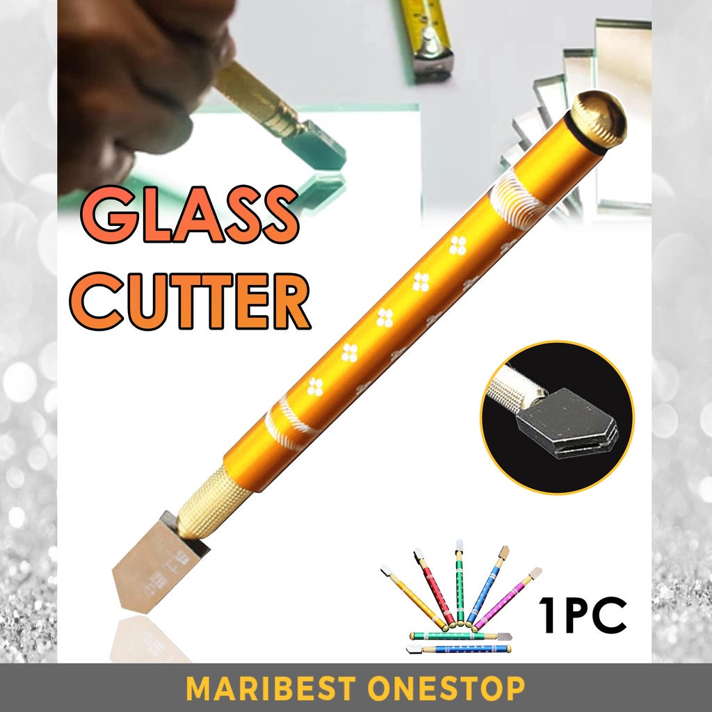 Glass Cutter Metal Handle Diamond Tip Anti-Slip Carbide Metal Oil Feed ...