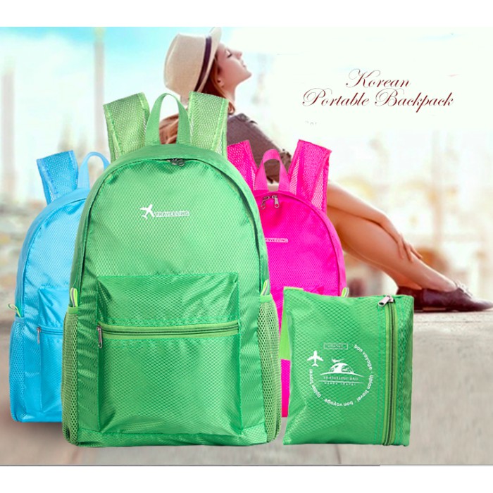 Korean Portable Backpack (Backpack That Folded Become A Small) | Shopee ...