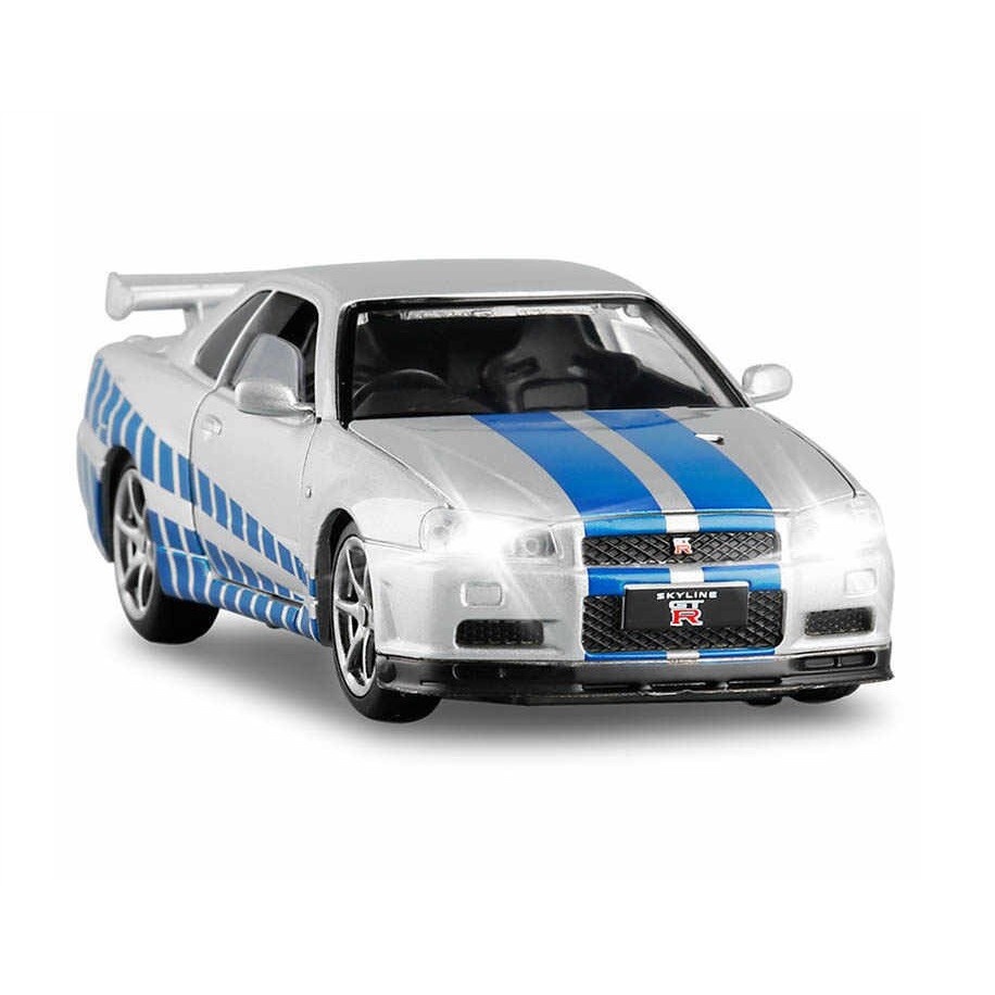 Nissan Skyline R34 GTR Scale 1:36 Diecast Die Cast Model Alloy Car Pull ...