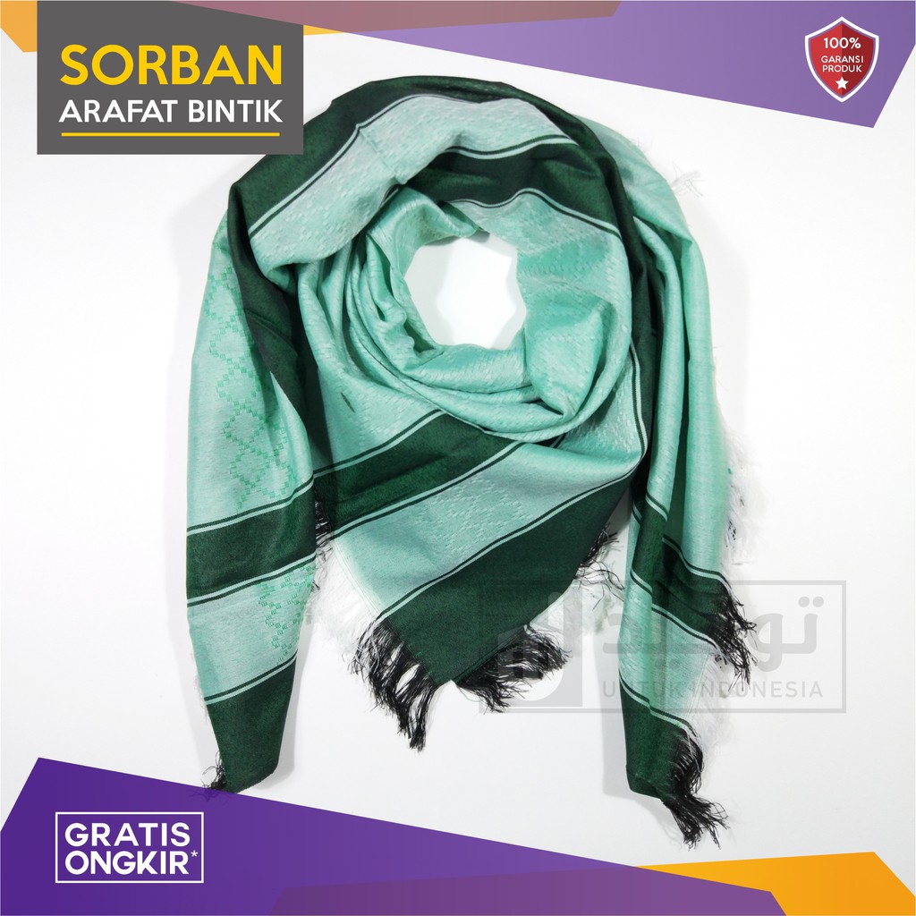 Turban Arafat Motif Spots / Shemagh Almas Special Green | Sorban Arafat ...