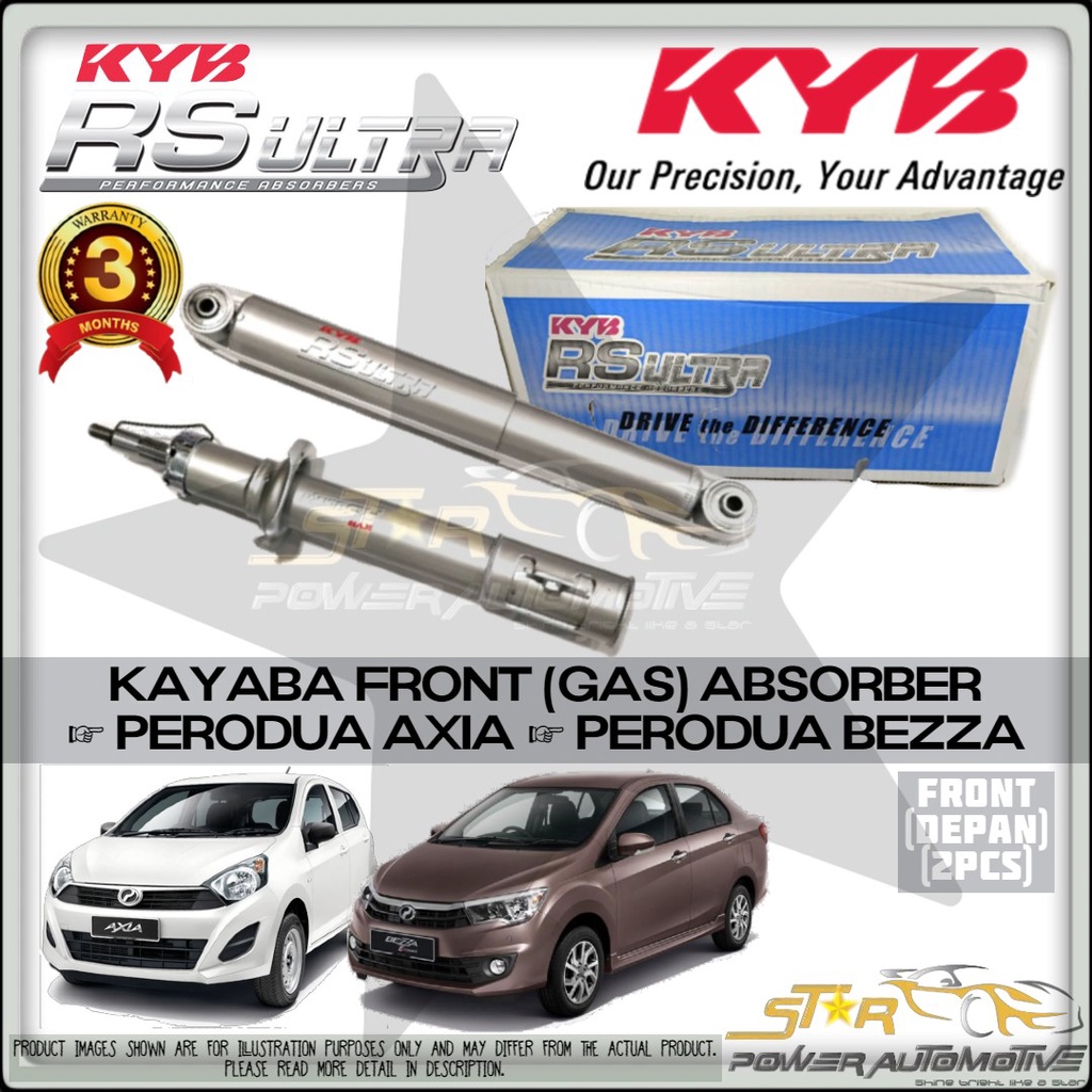 KAYABA KYB RS ULTRA Heavy Duty High Performance Perodua Axia / Perodua Bezza Gas Shock Strut ...