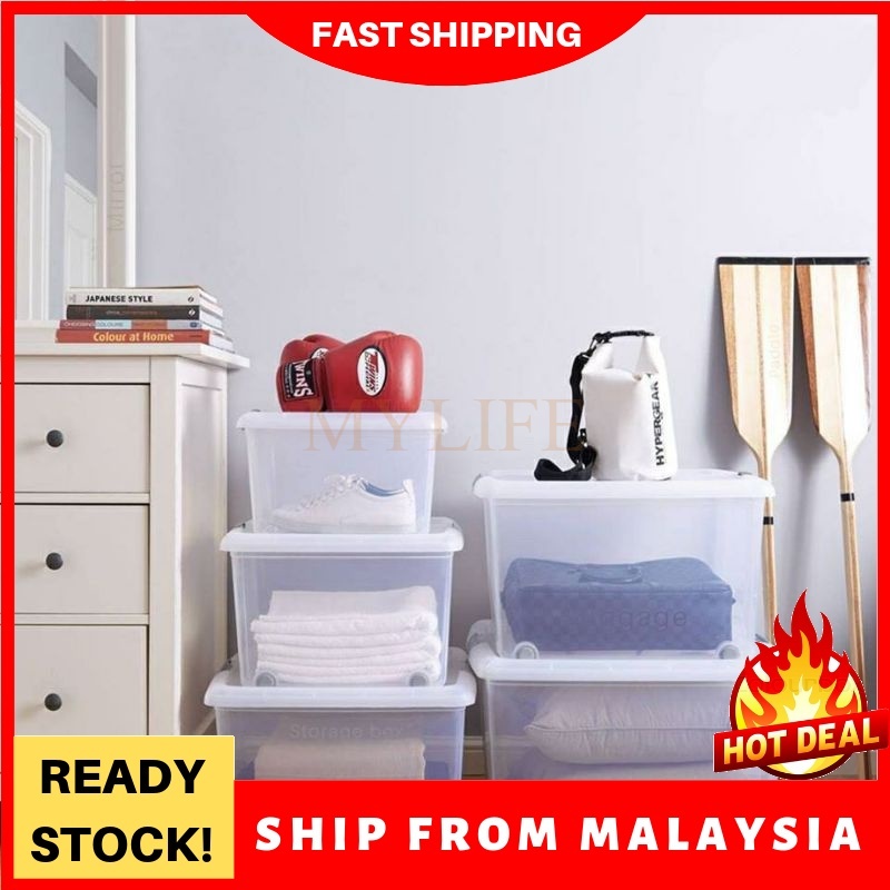 READY STOCK FELTON Iconic Storage Box with Wheels (56L) | Shopee Malaysia