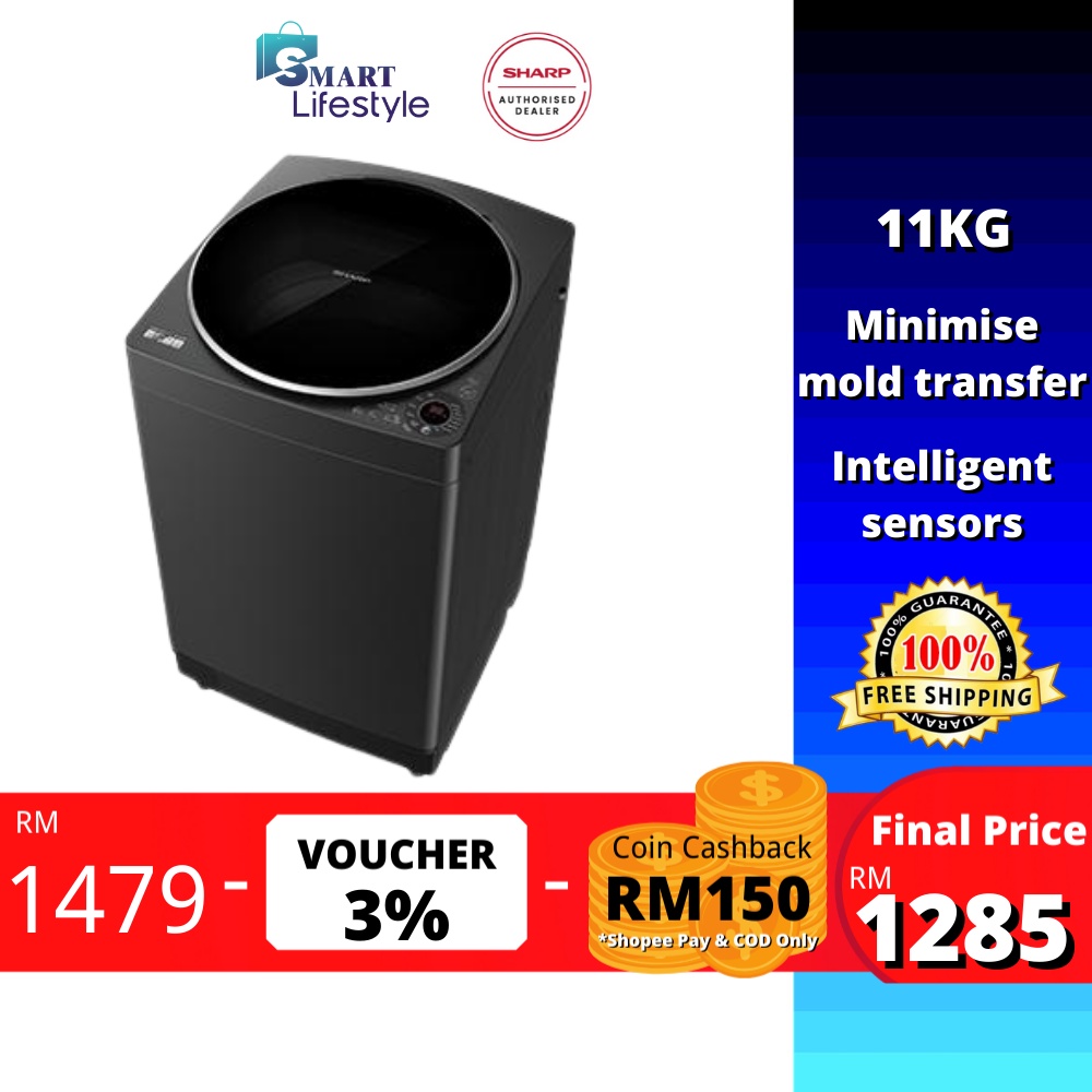 Sharp 11KG No Hole Washing Machine ESW1109S | Shopee Malaysia
