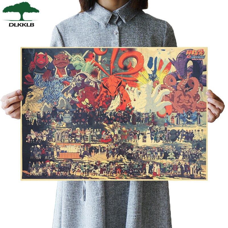 DLKKLB Classic Cartoon Naruto Bar Cafe Decor Drawing Vintage Poster ...