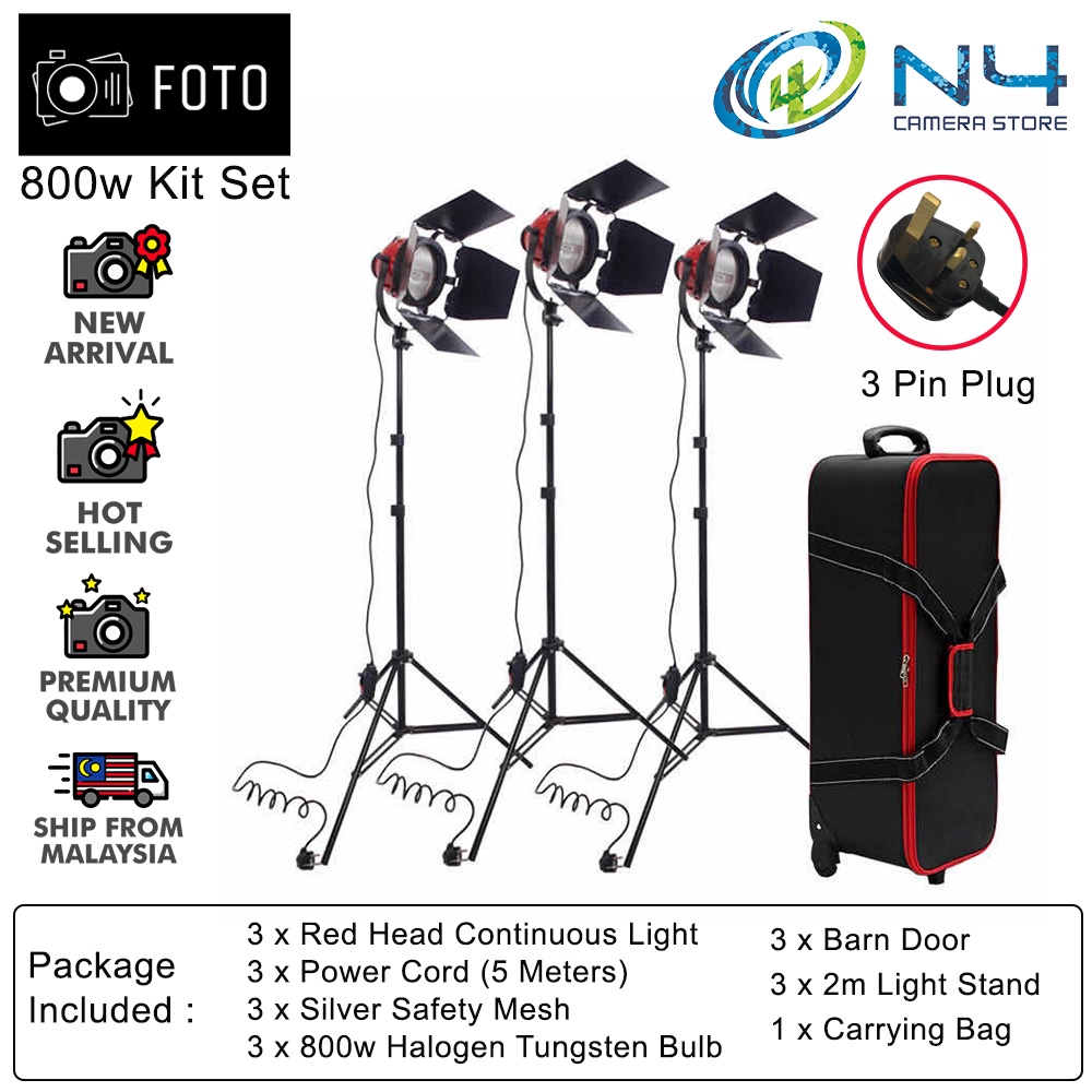 Red Head Tungsten 800W Kit Set (With Storage Case + Light Stand) for ...