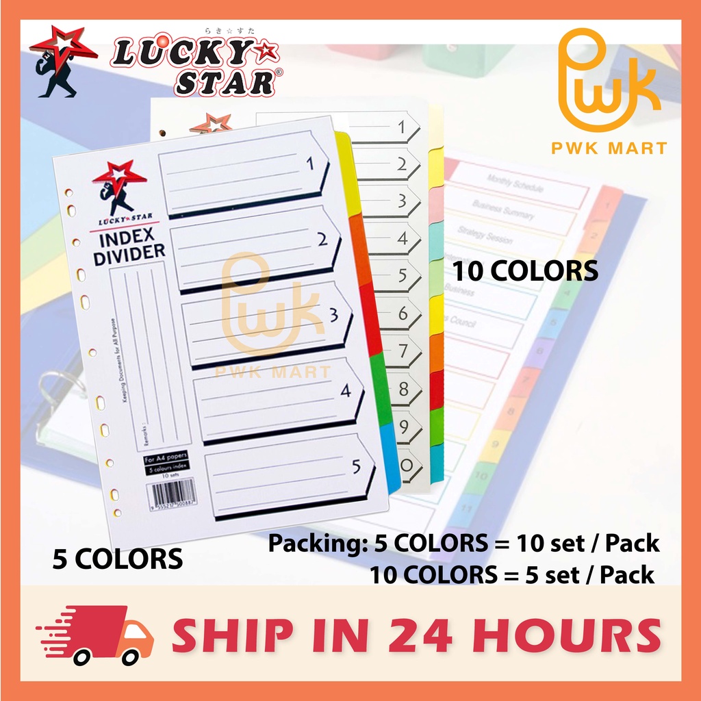 🔥Color Paper Index Divider 10 colors / 5 colors🔥 | Shopee Malaysia