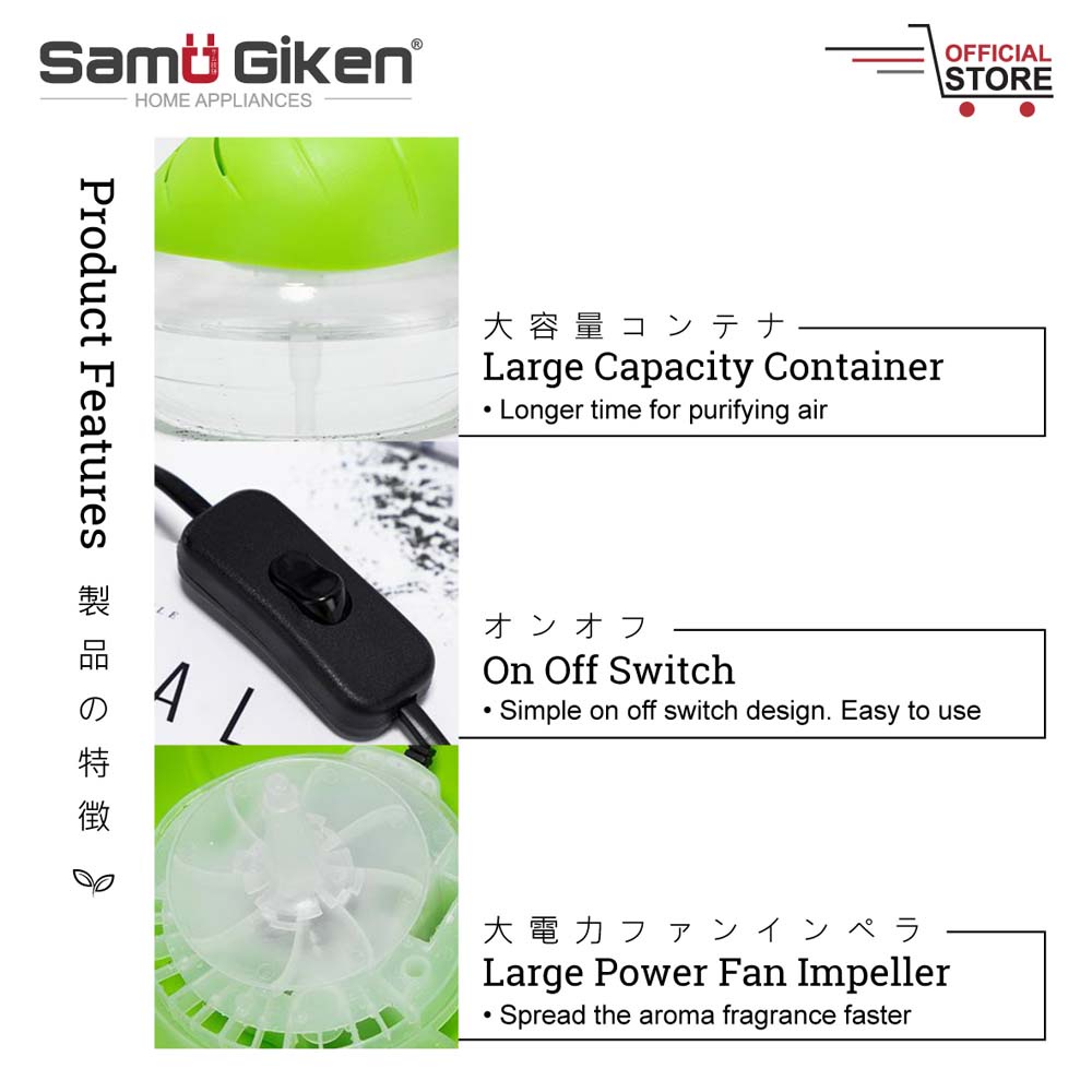 Samu Giken Watering Air Revitalisor Aroma Purifier Diffuser with LED Light (1.8 LITER) | Shopee ...