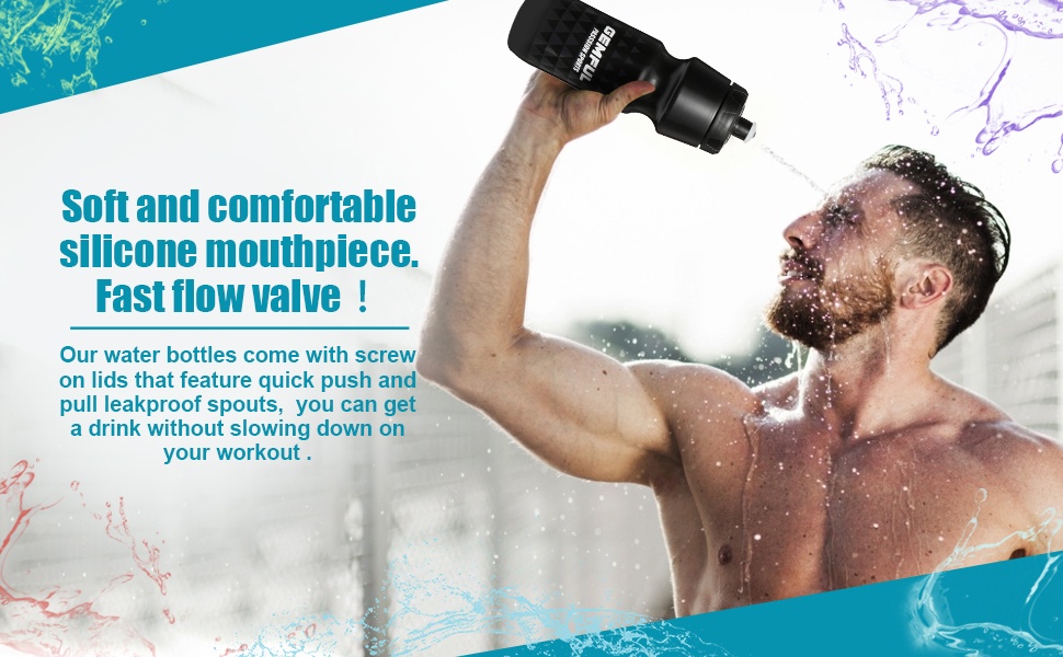 GEMFUL Cycling Water Bottle 750ML Botol Air Basikal Squeeze BPA Free ...