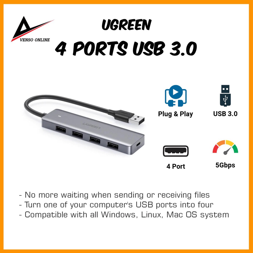 UGreen 4 Ports USB 3.0 Hub | Shopee Malaysia