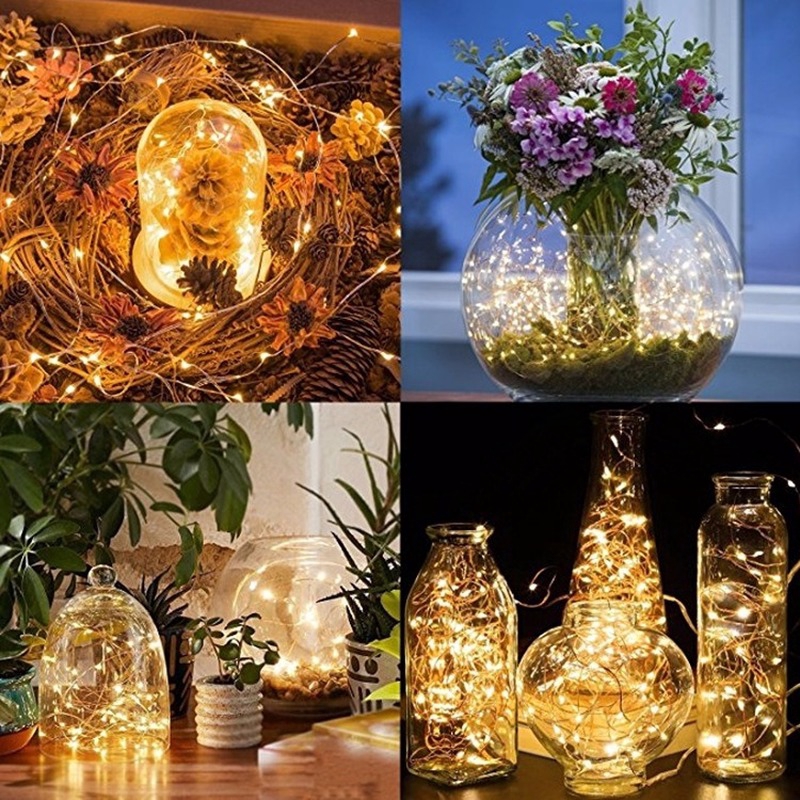1M 2M 3M 5M 10M Battery Micro Mini Copper Wire String Fairy Light ...