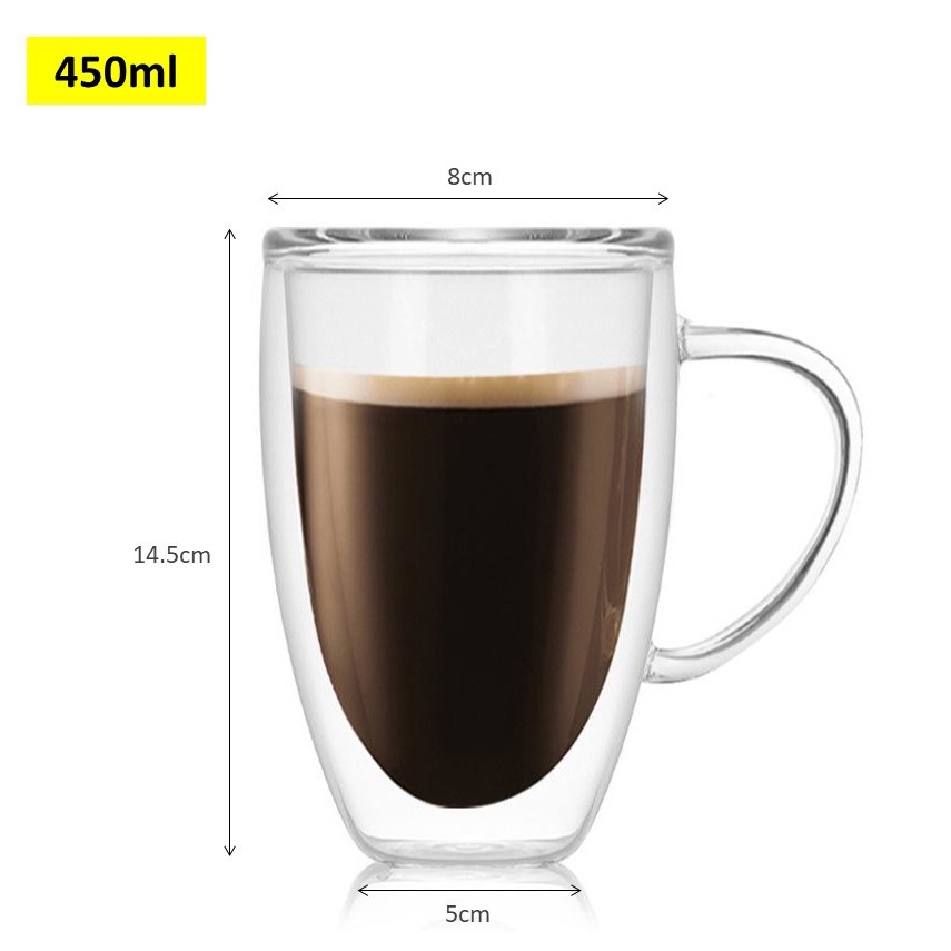 3H Coffee Double Borosilicate Wall and Double Layer Glass Cup / Mug ...