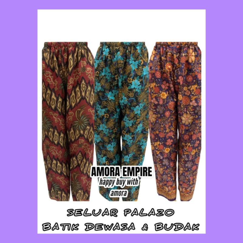 Seluar Palazo Batik Dewasa Dan Budak | Shopee Malaysia