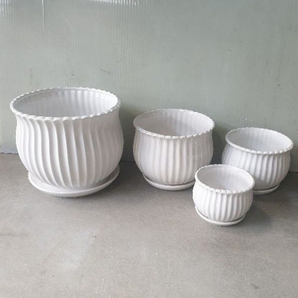 Pasu Seramik / Pasu Putih / Pasu Bunga / Ceramic Flower Pot / Flower ...