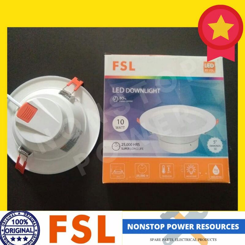 FSL 5" 10W 4000k LED Round Recessed Downlight | Shopee Malaysia