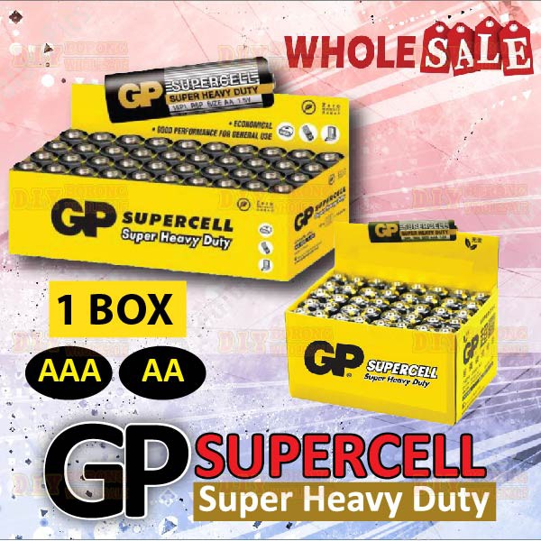 GP SUPERCELL Super Heavy Duty AA / AAA 1.5V Battery Batteries 1 BOX ...