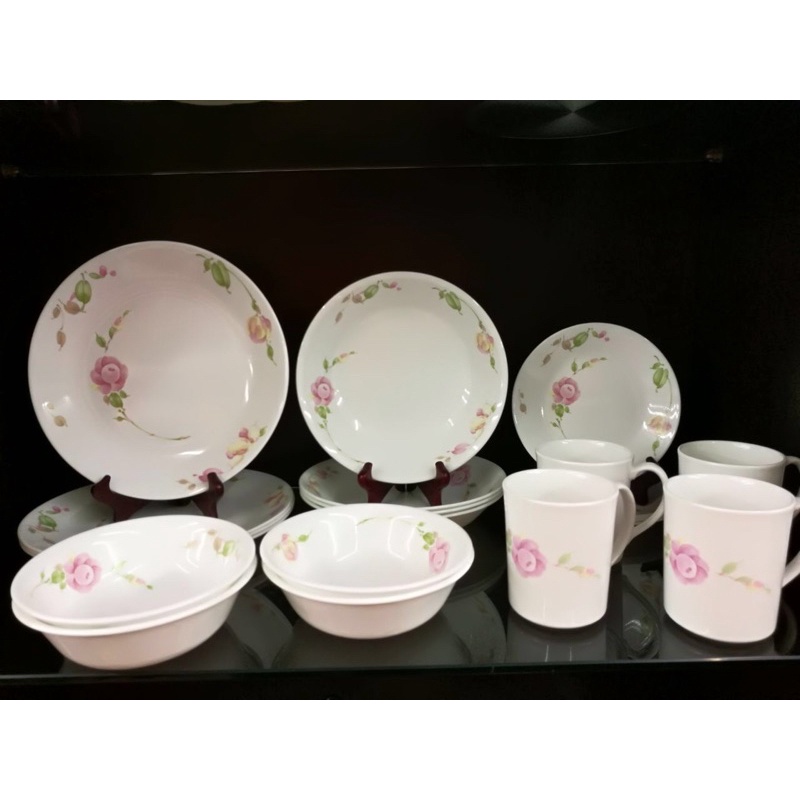 CORELLE DINNER SET COUNTRY ROSE 20PCS | Shopee Malaysia