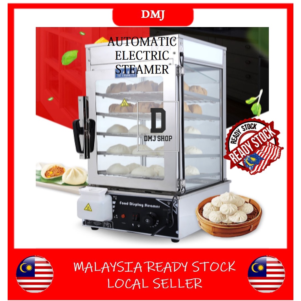 Mesin Pengukus Kuih Pau Elektrik Steamer Pau Bun Glass Steaming Bun ...