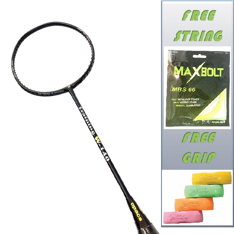 APACS W-140 ORIGINAL BADMINTON TRAINING RACKET (FOC STRING & GRIP ...