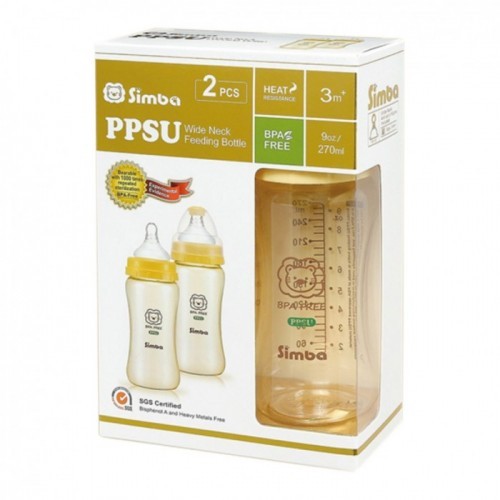 Simba PPSU Wide Neck Feeding Bottle 270ml (Twinpack) | Shopee Malaysia
