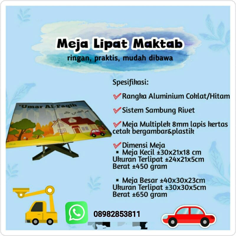 Maktab folding table (light, practical, easy to carry, can fit in a bag ...