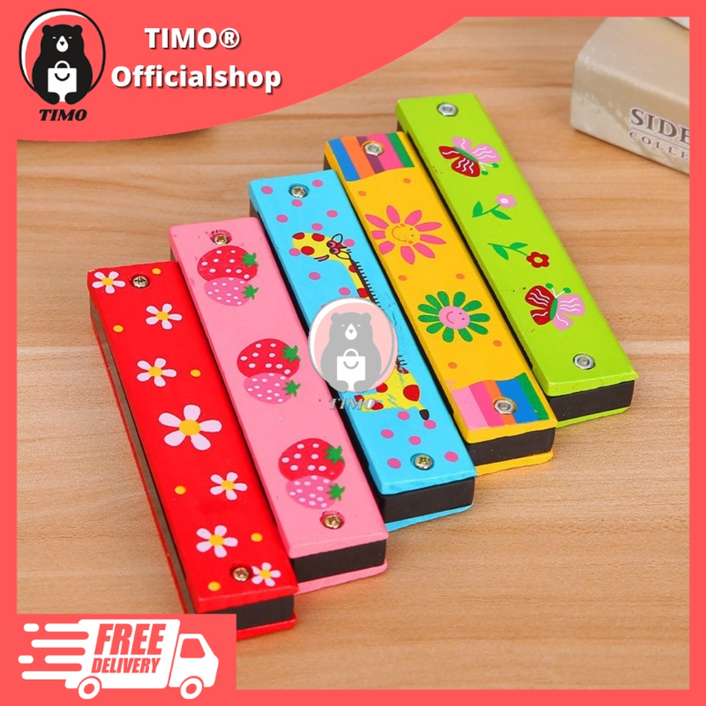 Wooden Harmonica 16 Hole Mouth Organ Harmonicon For Kids Children Music ...