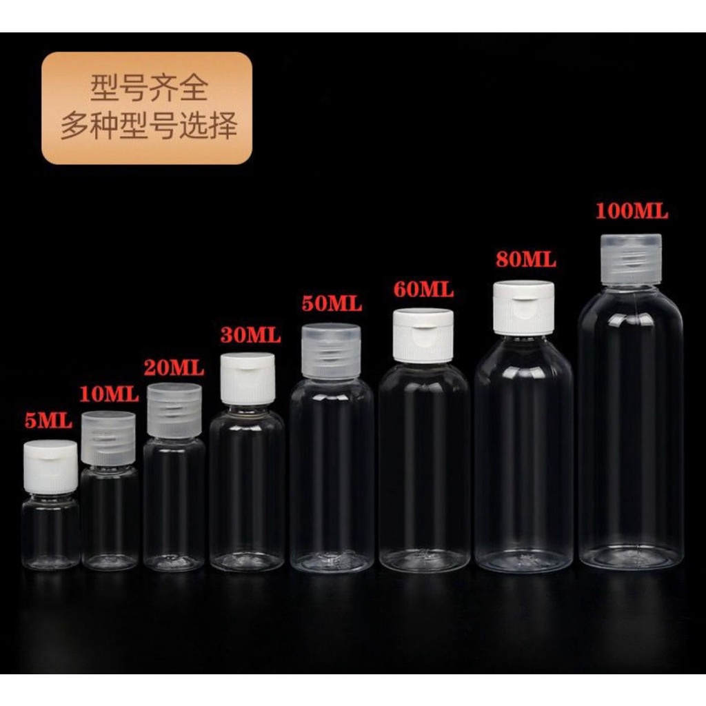 botol kosong plastik PET Flip cap(5ml-200ml)refillable travel empty ...