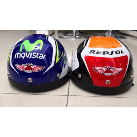 Original Movistar MHR helmet Repsol Half Cut Helmet Steng | Shopee Malaysia