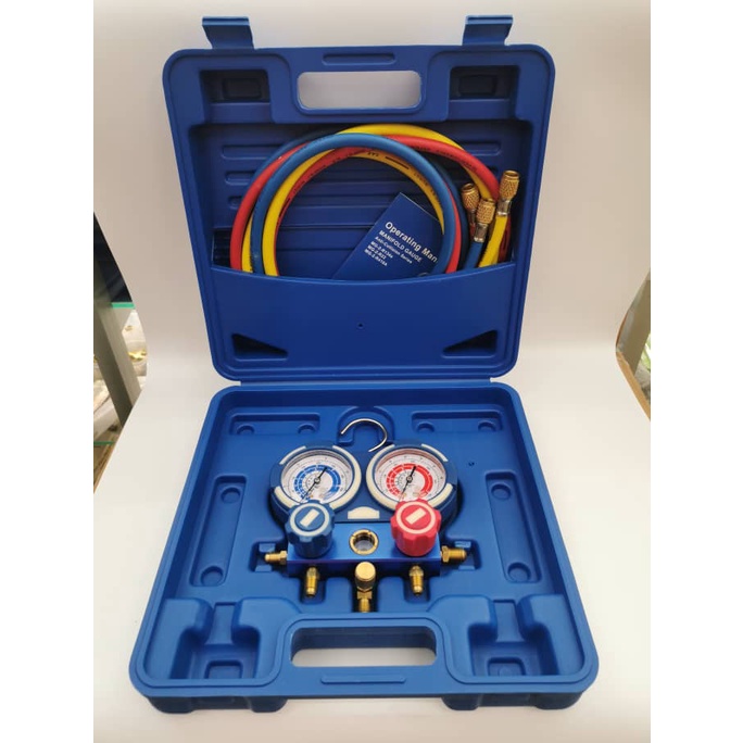 Manifold Gauge Set (MG-2-R410A) R32 R410A R134a R22 Air Cond Refrigerant Gas Meter | Shopee Malaysia