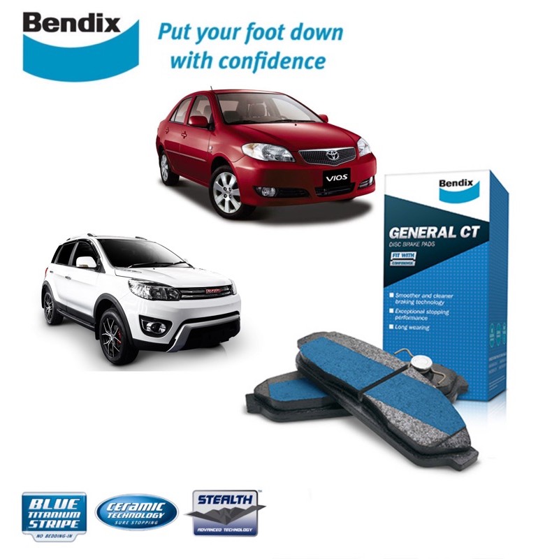 Original Bendix DB1422GCT Front Brake Pad - Toyota Vios NCP42/ Haval H1 ...