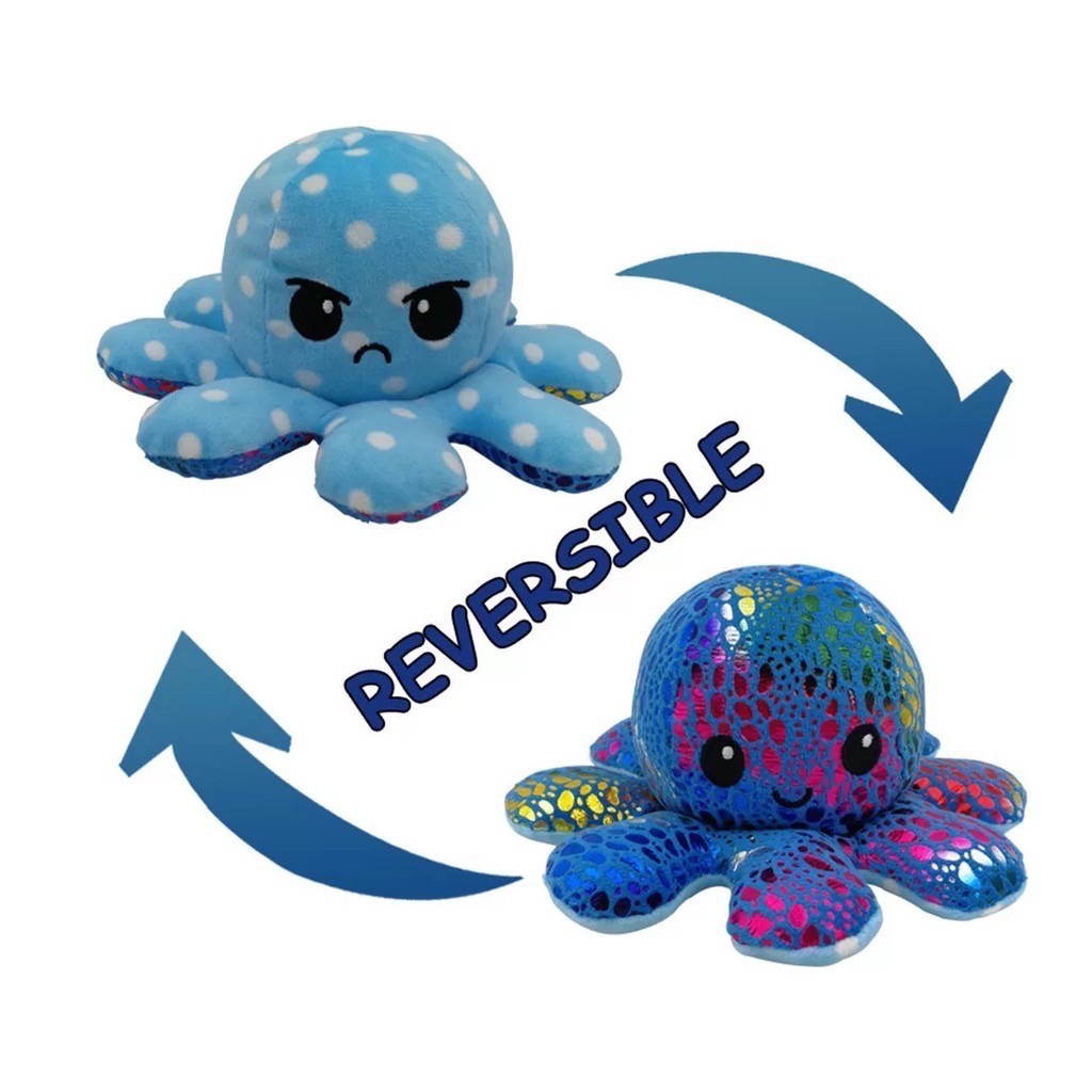 🐳Flip Octopus Doll TIKTOK Reversible Octopus Plush Reversible Bipolar ...