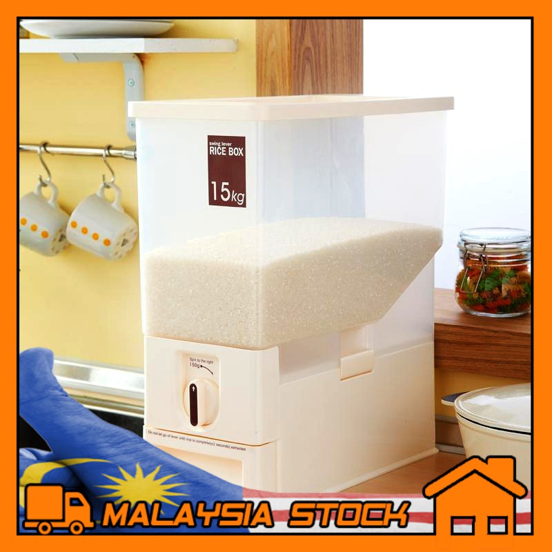 Readystock Innovative Japan 15KG Rice Dispenser Balang Bekas Beras ...