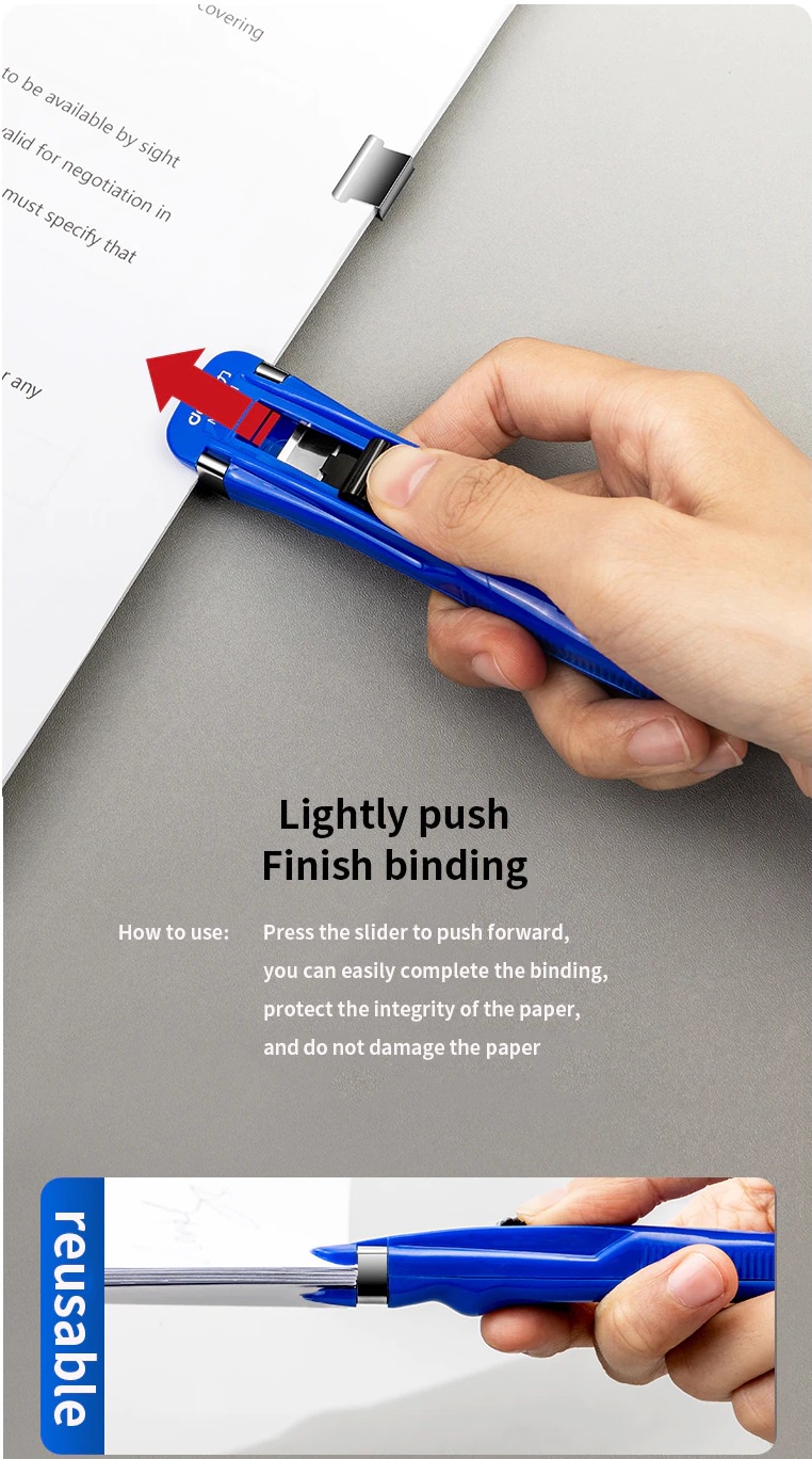 1pc Paper Claim Clip Dispenser Reusable Refills Bind Tool School Office ...