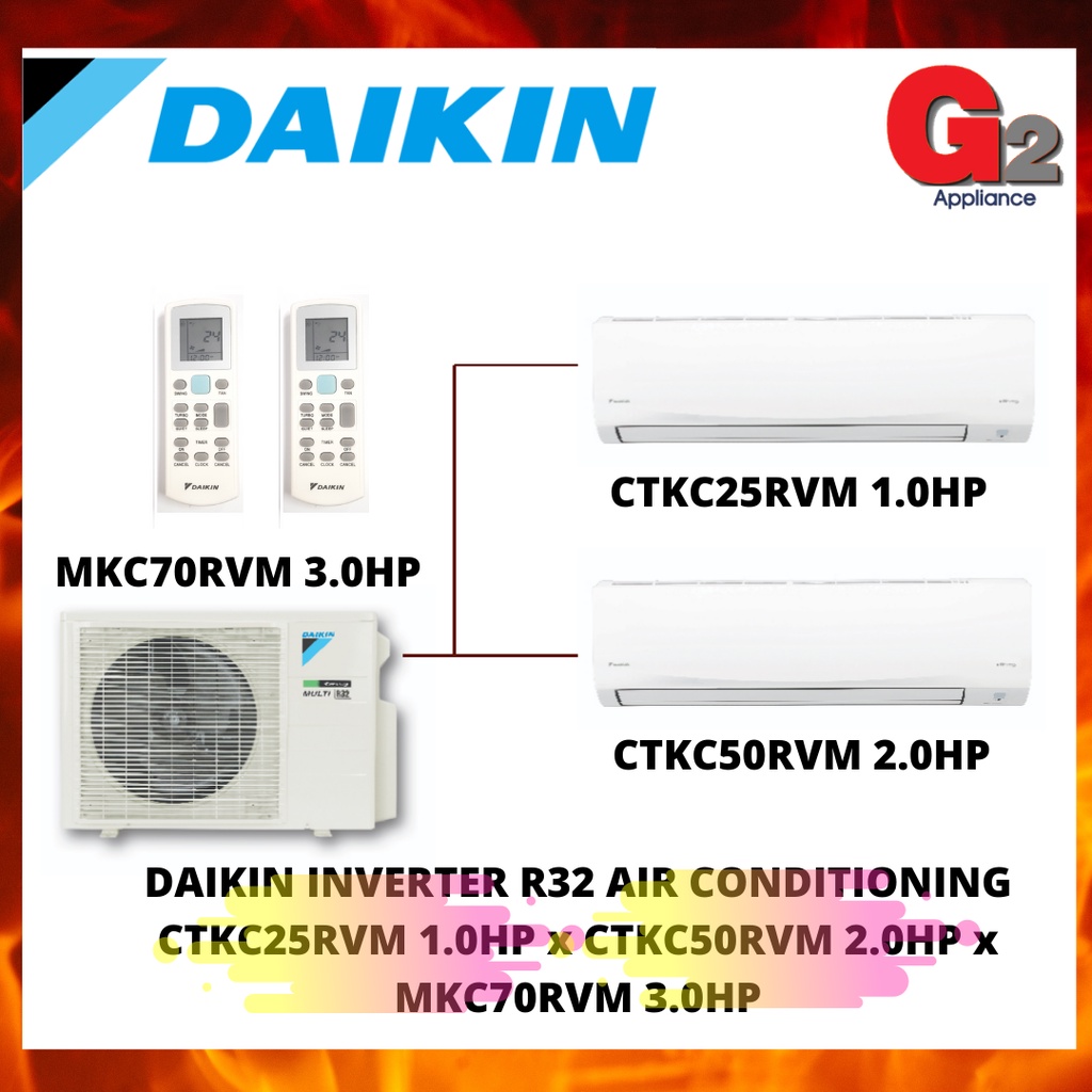 DAIKIN MULTI SPLIT INVERTER AIR CONDITIONING R32 (CTKC25RVM x 1 ...