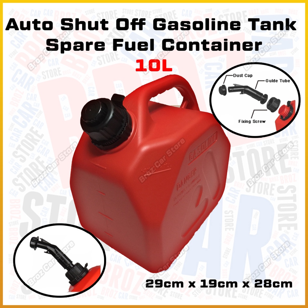 ⛽ 5L 10L 20L Oil Tank Auto Shut Off Gasoline Container Mount Motorcycle Spare Fuel Tank Plastic ...