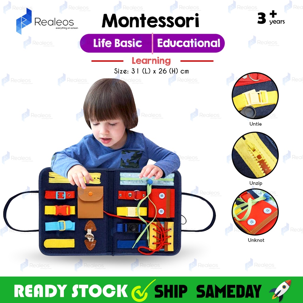Realeos Kid Busy Board Bag Busy Book Montessori Eductional Early ...