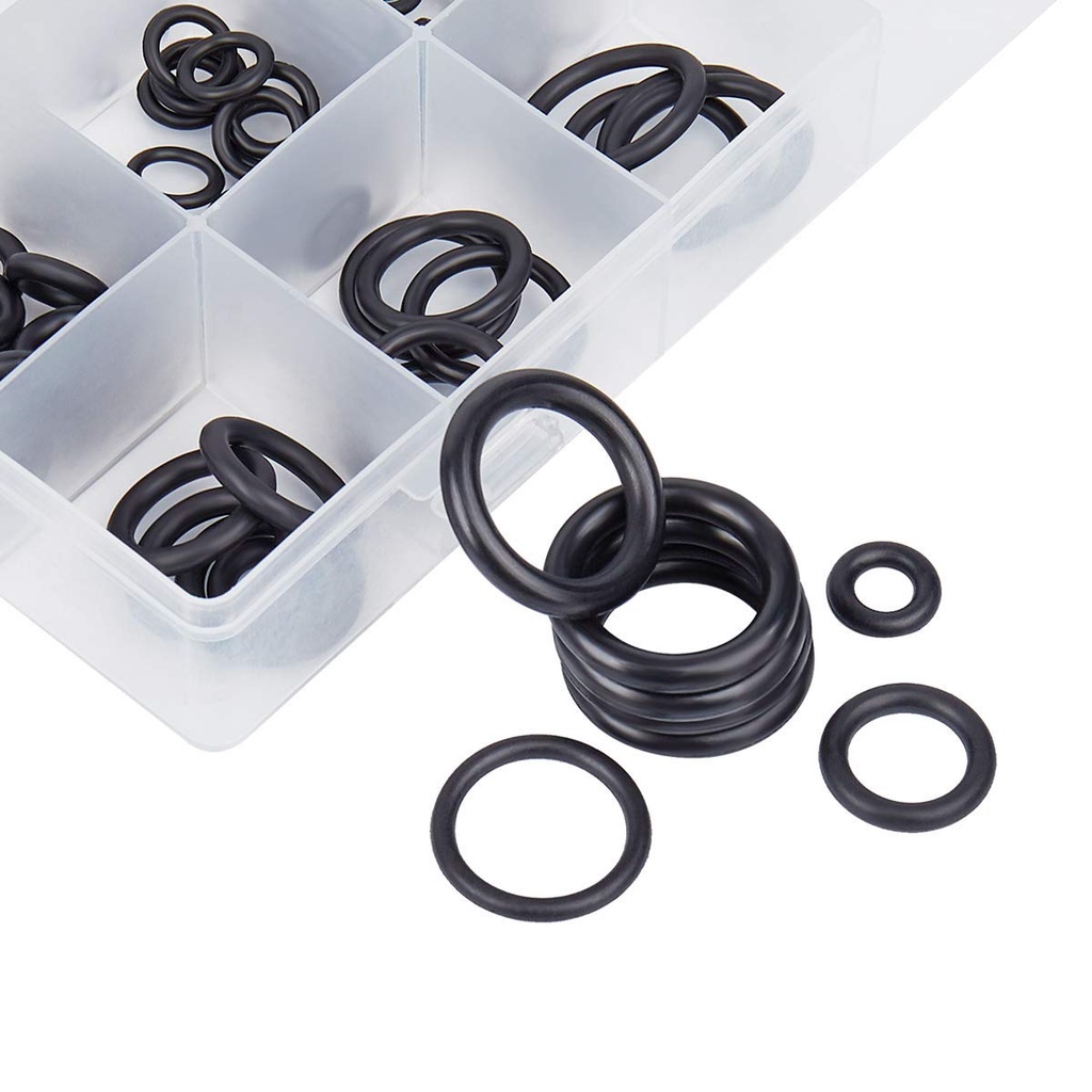 MY 225PCS O Ring Rubber Nitrile Washers Seals Set Black Hydraulic ...