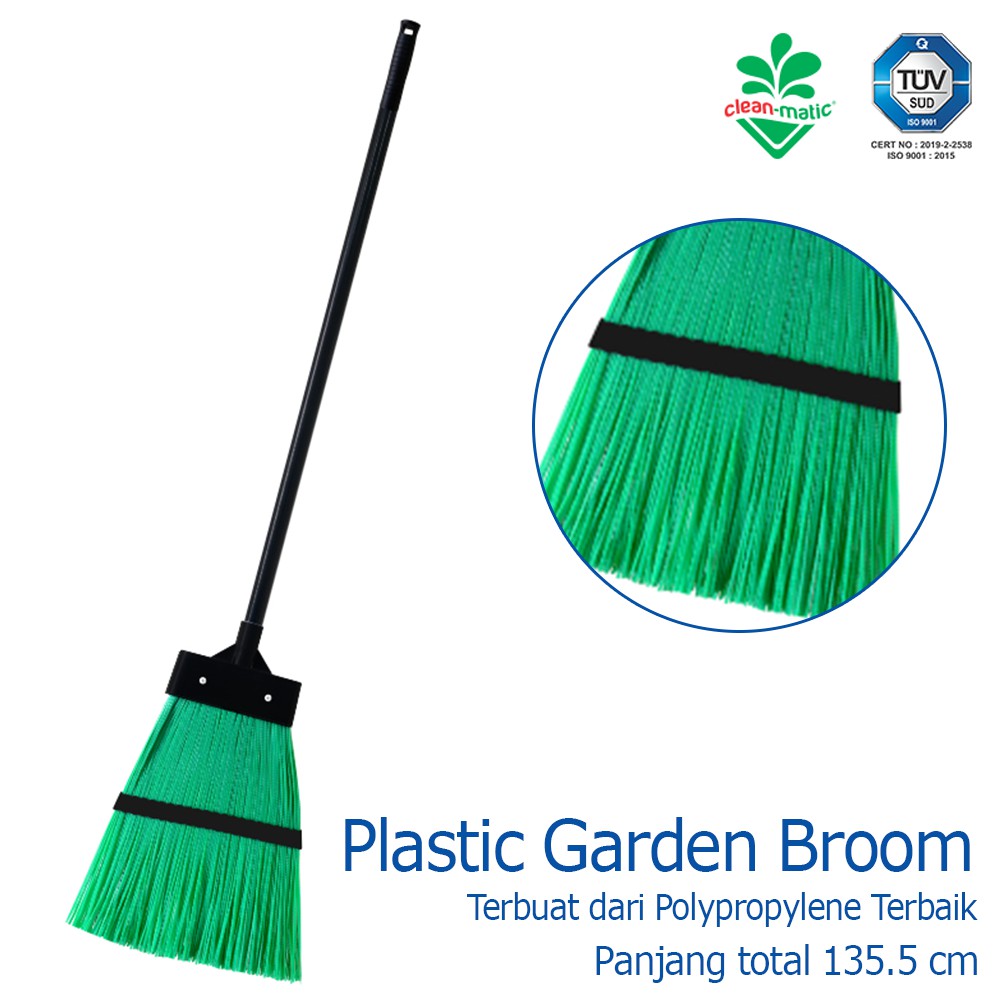 Garden Broom Plastic Garden Broom Rake Leaf Trash 200061 Cleanmatic ...