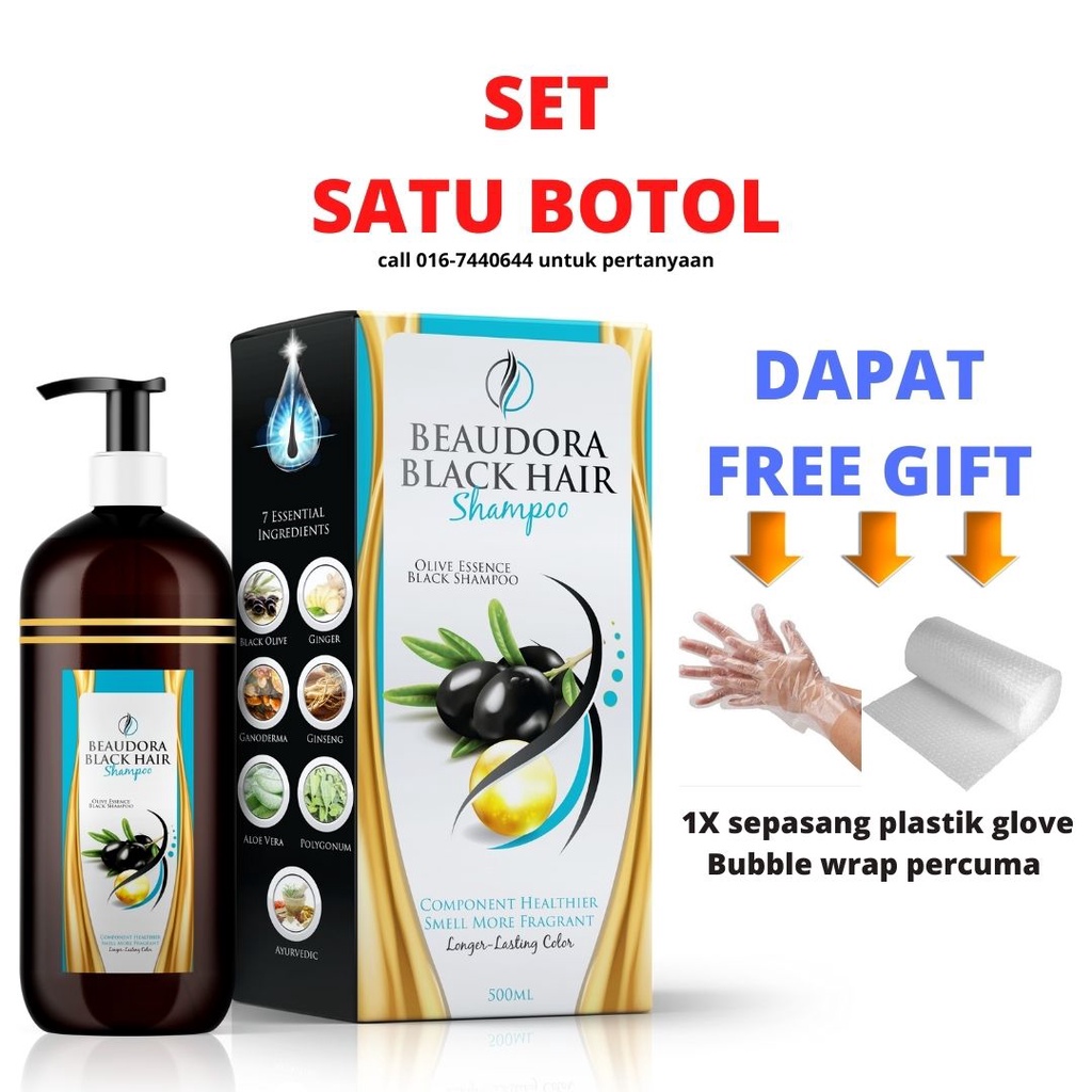 Syampoo Rambut Uban Halal Sah Solat Rawat Hitamkan Uban Beaudora Black ...