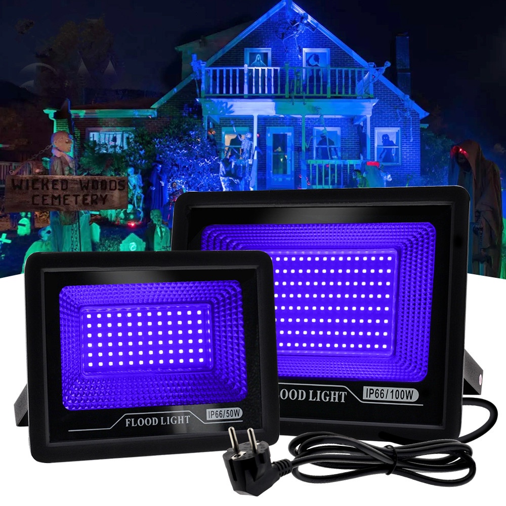 50W 100W LED UV Floodlight IP66 Waterproof Ultraviolet Fluorescent ...