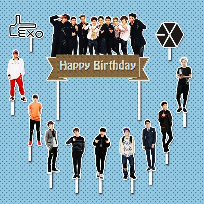 Cake topper exo K-pop happy birthday | Shopee Malaysia