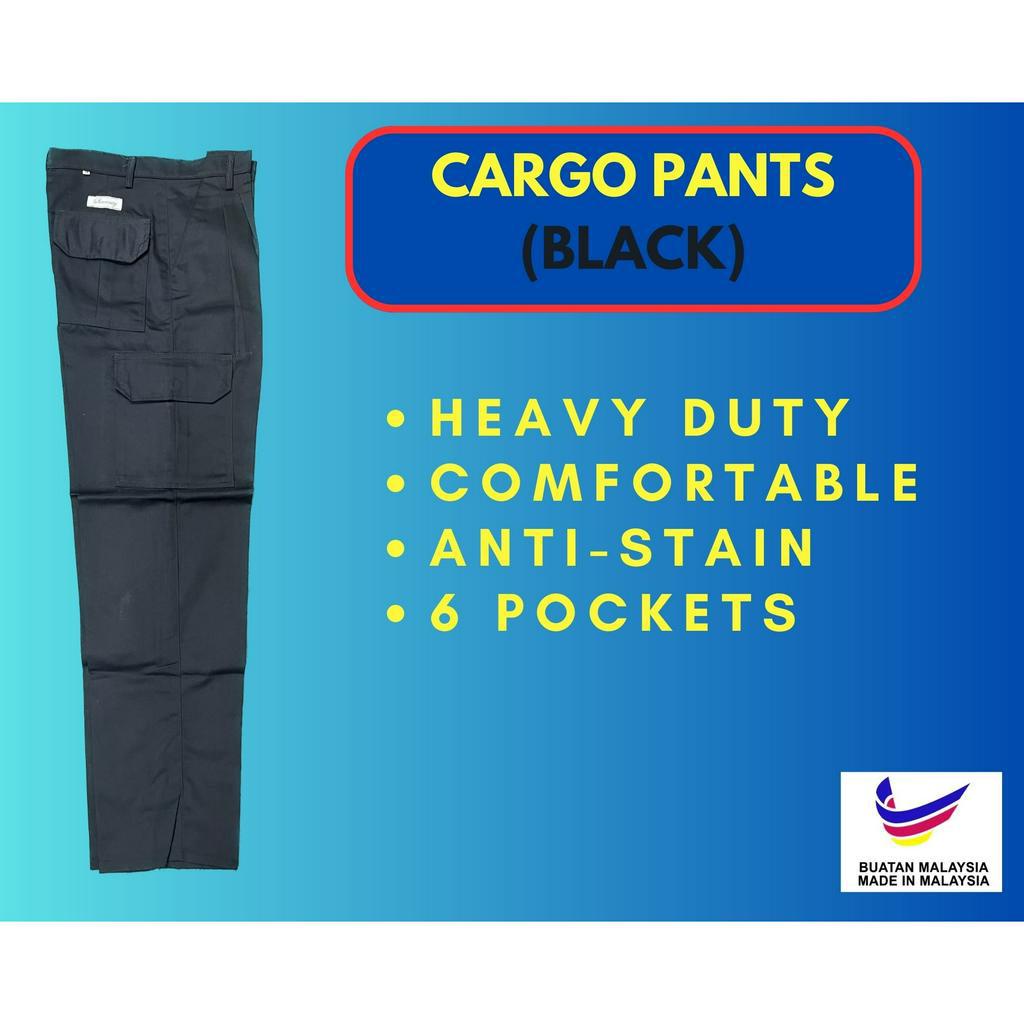 SELUAR KERJA HITAM / SELUAR KARGO / SELUAR TACTICAL / CARGO PANT BLACK ...