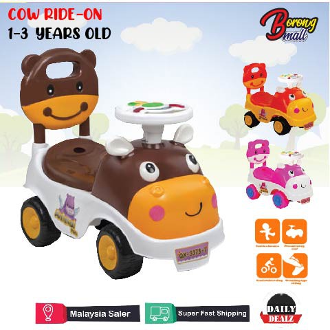 Ride On Car Cow Calf Push Walker for Kids Baby 1-3 Years Old/Kereta ...