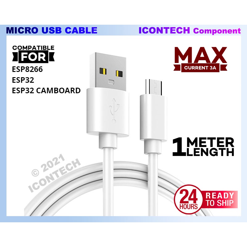 Micro USB Cable Max 3A Current 0.3MM Thickness cover Compatible for ...