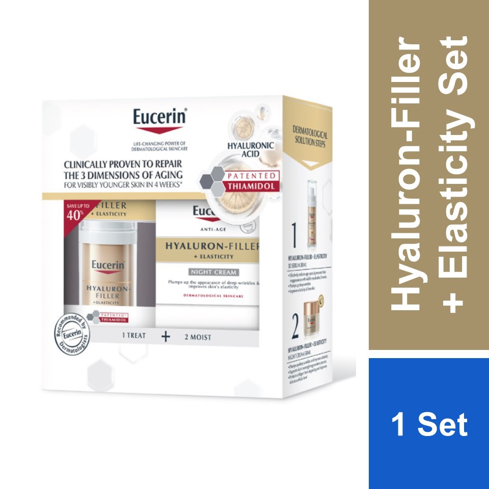 Eucerin Hyaluron Filler Elasticity Regime Set (Night,Serum 30ml ...