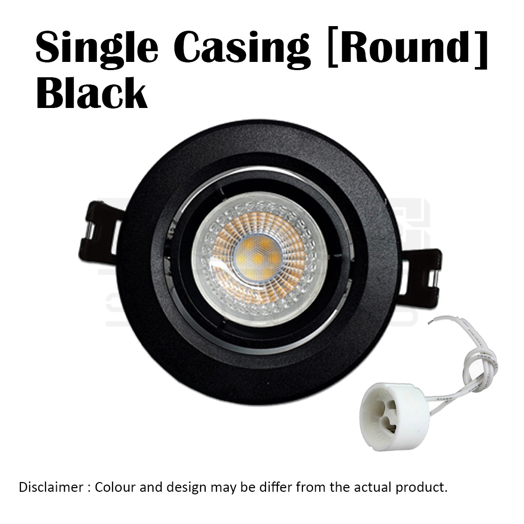 LED Recessed Eyeball Fitting Casing Complete Set with GU10 bulb and ...