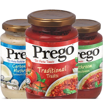Prego Sos Pasta Berkrim Cheesy Alfredo /Carbonara Mushroom/ Traditional ...